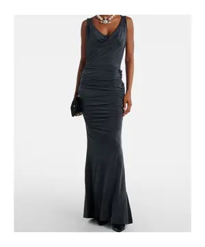 VIVIENNE WESTWOOD Liz Draped Jersey Maxi Dress - Black