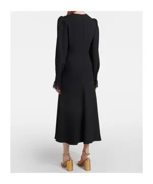 Alessandra Rich Lace-trimmed Satin Midi Dress