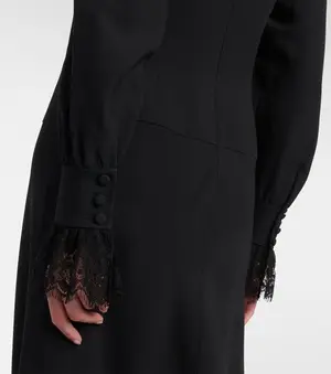 Alessandra Rich Lace-trimmed Satin Midi Dress