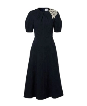 Erdem Floral Cotton-blend Jacquard Midi Dress - Black