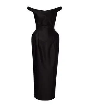 Magda Butrym Off-shoulder Cotton Bustier Dress - Black