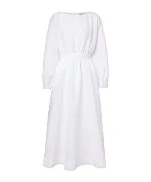 Gabriela Hearst Ahmose Linen Maxi Dress - White