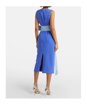 Carolina Herrera Sleeveless Crêpe Cocktail Dress With Tie Detail - Blue