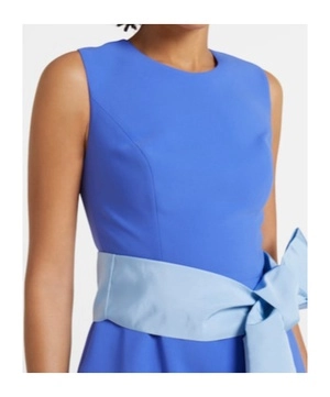 Carolina Herrera Sleeveless Crêpe Cocktail Dress With Tie Detail - Blue