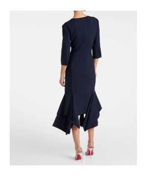 Oscar De La Renta Pleated Wool-blend Midi Dress
