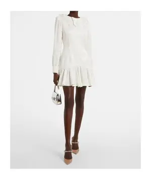 Alessandra Rich Floral Jacquard Minidress With Bow Detail