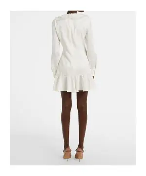 Alessandra Rich Floral Jacquard Minidress With Bow Detail