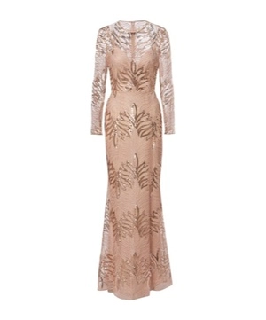 Elie Saab Embroidered Sequined Tulle Gown - Nude