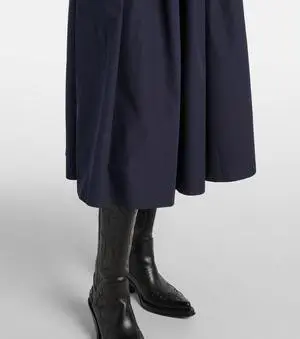 Gabriela Hearst Chiara Cotton Midi Skirt - Blue