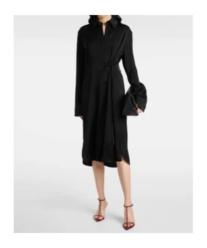 JIL SANDER Midi Shirt Dress With Front Ties