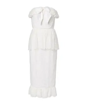 Alessandra Rich Lace And Silk Georgette Bustier Dress - White