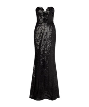 Elie Saab Sequined Strapless Silk-blend Gown - Black
