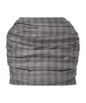 Magda Butrym Plaid Midi Skirt - Grey