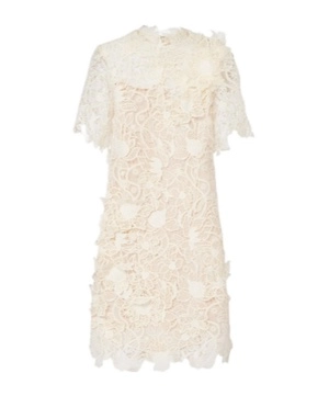 Oscar De La Renta Floral Lace Minidress - White