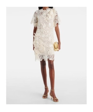 Oscar De La Renta Floral Lace Minidress