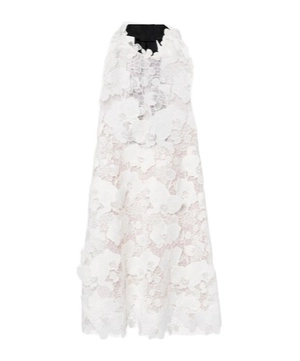 Oscar De La Renta Floral Guipure Lace Minidress - White