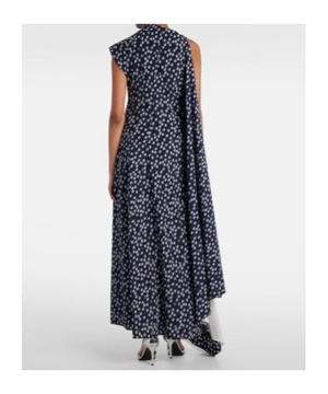 Proenza Schouler Devyn Floral Draped Maxi Dress - Black