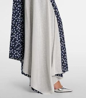 Proenza Schouler Devyn Floral Draped Maxi Dress - Black