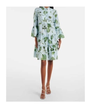 Erdem Tiered Floral Cotton Minidress