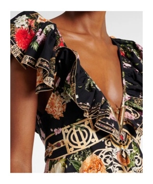 Camilla Ruffled Floral Cotton Maxi Dress - Nude