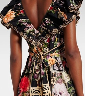 Camilla Ruffled Floral Cotton Maxi Dress - Nude
