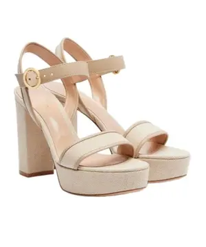 GIANVITO ROSSI Trimmed Platform Sandals - Nude