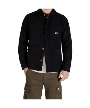 Tommy Hilfiger Long Sleeve Chore Jacket With Embroidered Logo - Black