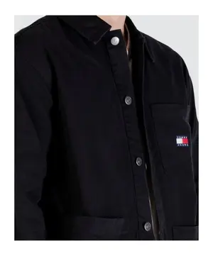 Tommy Hilfiger Long Sleeve Chore Jacket With Embroidered Logo - Black