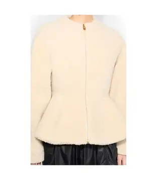 Alaïa Shearling Peplum Jacket