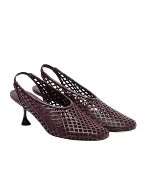 Proenza Schouler Tee 60 Perforated Leather Slingback Pumps - Black