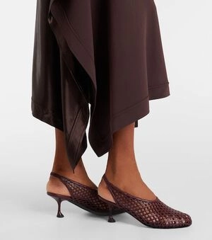 Proenza Schouler Perforated Leather Slingback Pumps - Black