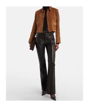 Nour Hammour Bleeker Cropped Suede Jacket