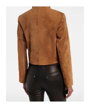 Nour Hammour Bleeker Cropped Suede Jacket
