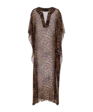 NILI LOTAN Leopard Print Semi-transparent Dress - Gray