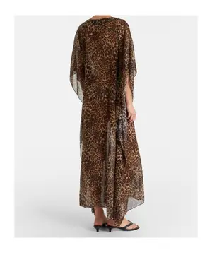 NILI LOTAN Leopard Print Semi-transparent Dress