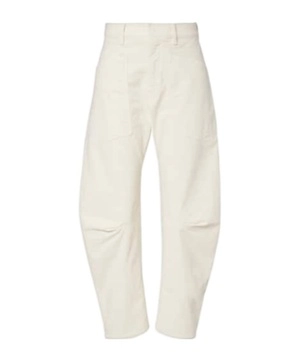 NILI LOTAN Shon Corduroy Barrel-leg Pants - White
