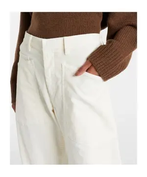 NILI LOTAN Shon Corduroy Barrel-leg Pants - White