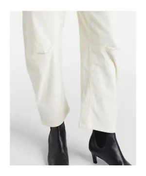 NILI LOTAN Shon Corduroy Barrel-leg Pants - White