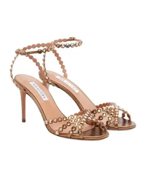 AQUAZZURA Crystal High-heeled Sandals - Nude