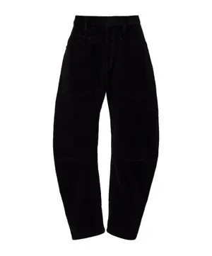 NILI LOTAN Shon Cotton-blend Barrel-leg Pants - Black