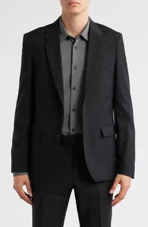 BOSS Houston Solid Wool Suit Jacket - Black