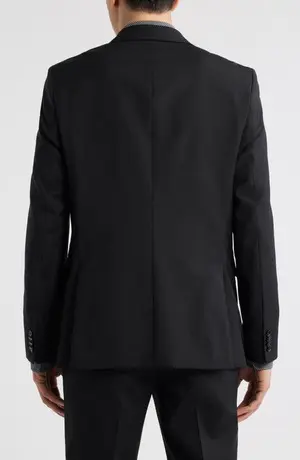 BOSS Houston Solid Wool Suit Jacket - Black