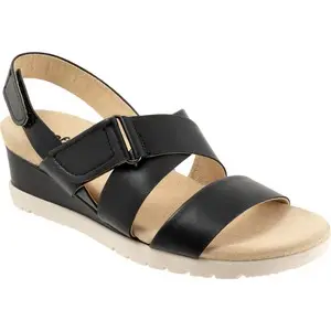 Softwalk Novi Ankle Strap Wedge Sandal - Black