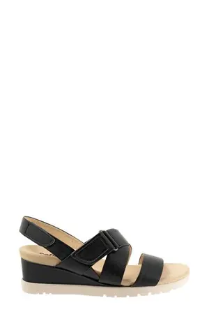 Softwalk Novi Ankle Strap Wedge Sandal - Black