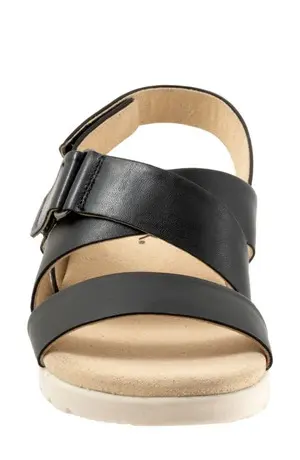 Softwalk Novi Ankle Strap Wedge Sandal - Black