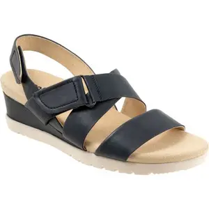 Softwalk Novi Ankle Strap Wedge Sandal Navy
