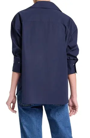 TWP Long Sleeve Woven Johnny Collar Top