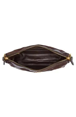 Valentino Garavani Small Leather Shoulder Bag With Panther Detail - Brown