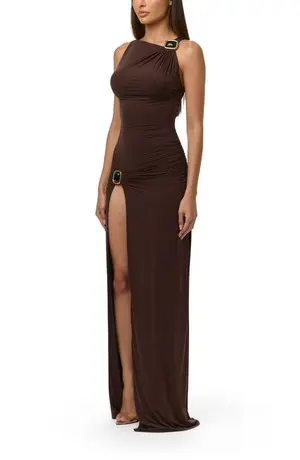 Naked Wardrobe High Slit Maxi Dress