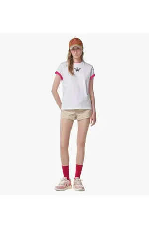 Mcm Logo Print T-shirt In Organic Cotton